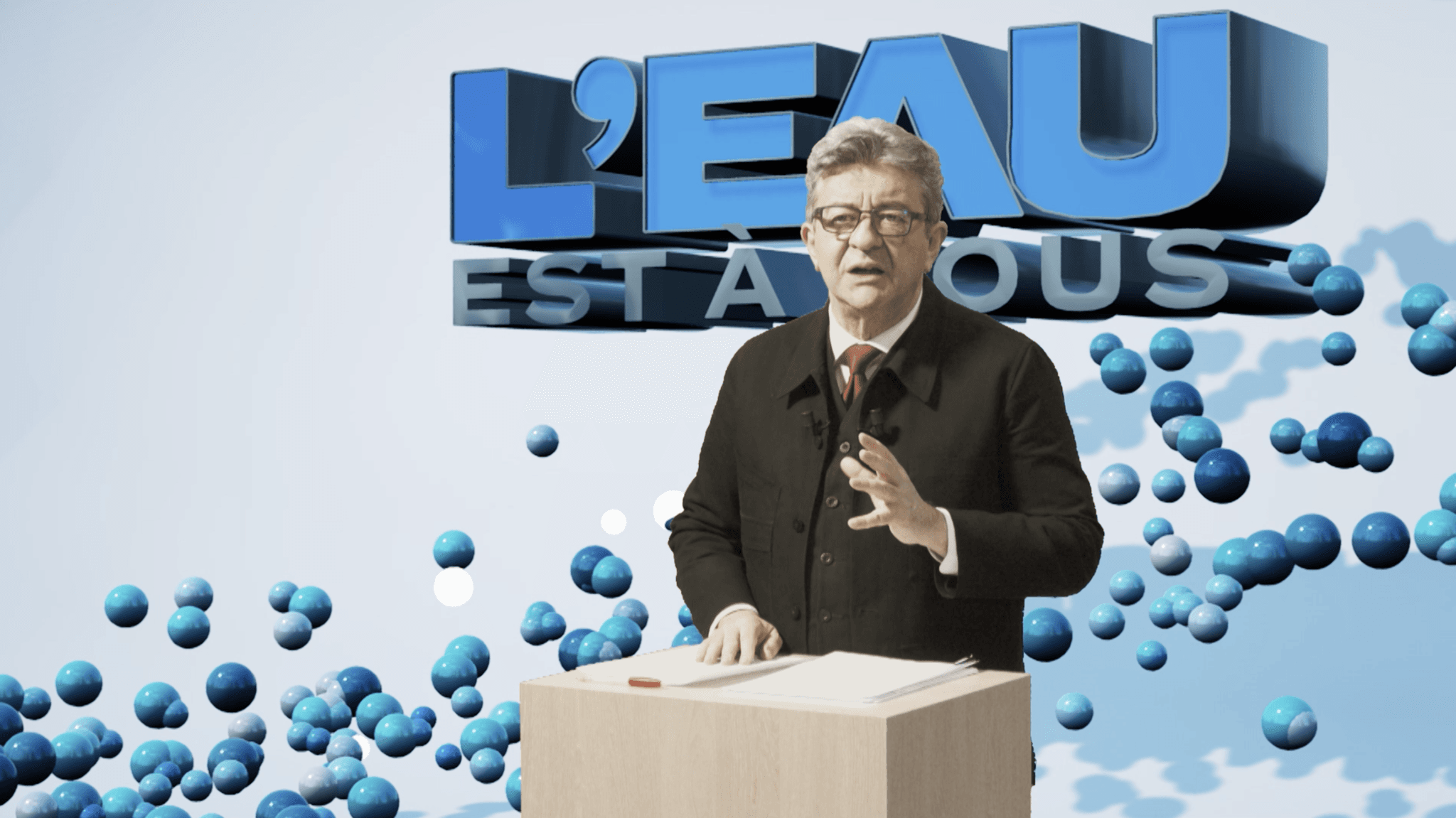 Le meeting eau en réalité virtuelle de Jean-Luc Mélenchon